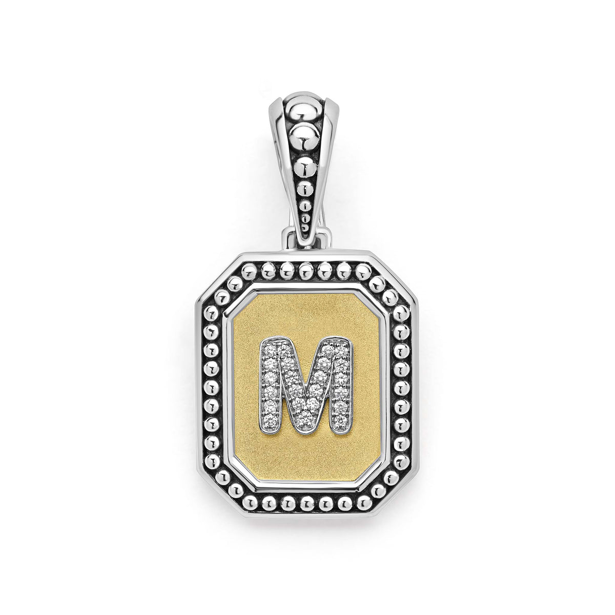 Octagon Diamond M Initial Charm | LAGOS Jewelry