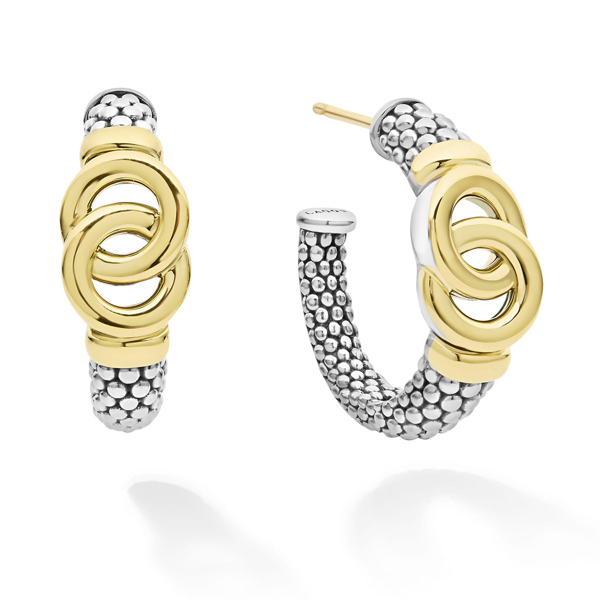 Two-Tone Interlocking Hoop Earrings | LAGOS Jewelry