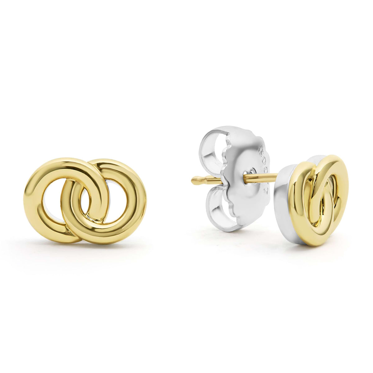 Two-Tone Interlocking Stud Earrings | LAGOS Jewelry