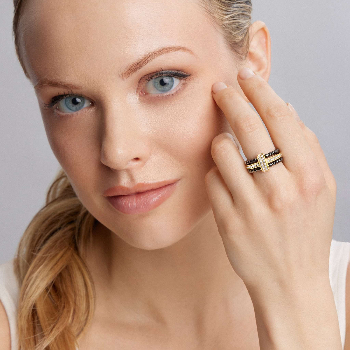 Diamond Stacking Ring Set | Caviar Gold | LAGOS Jewelry