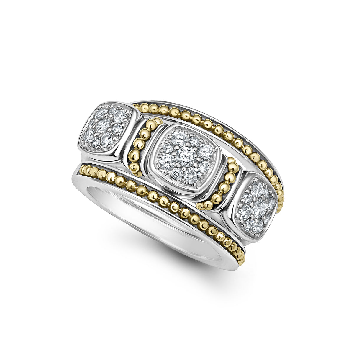 Two-Tone Diamond Stacking Rings | LAGOS Jewelry