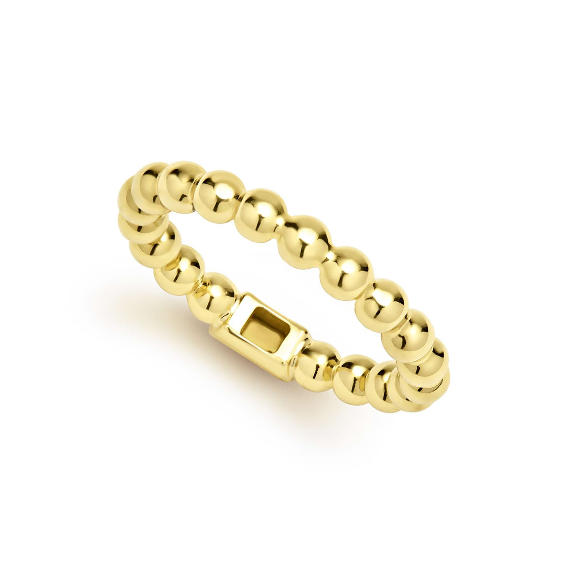 Caviar Gold 18K Gold Caviar Beaded Stacking Ring – LAGOS