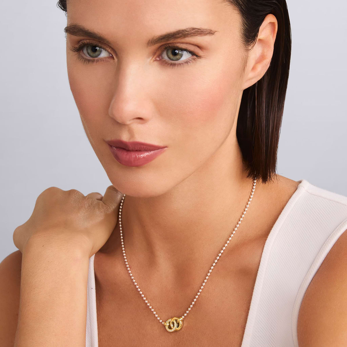 Two-Tone Interlocking Diamond Necklace | LAGOS Jewelry