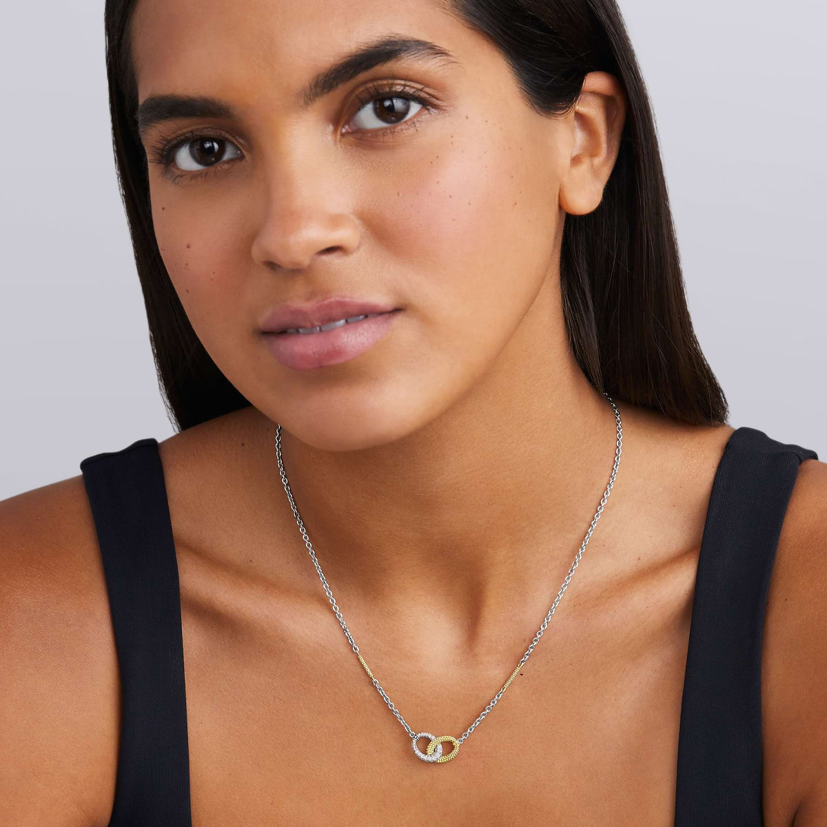 Two-Tone Link Diamond Necklace | LAGOS Jewelry