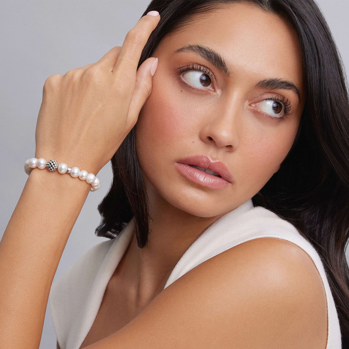 Pearl Silver Station Bead Bracelet | LAGOS Jewelry