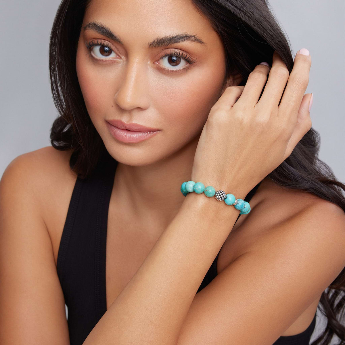 Turquoise Silver Station Bead Bracelet | LAGOS Jewelry