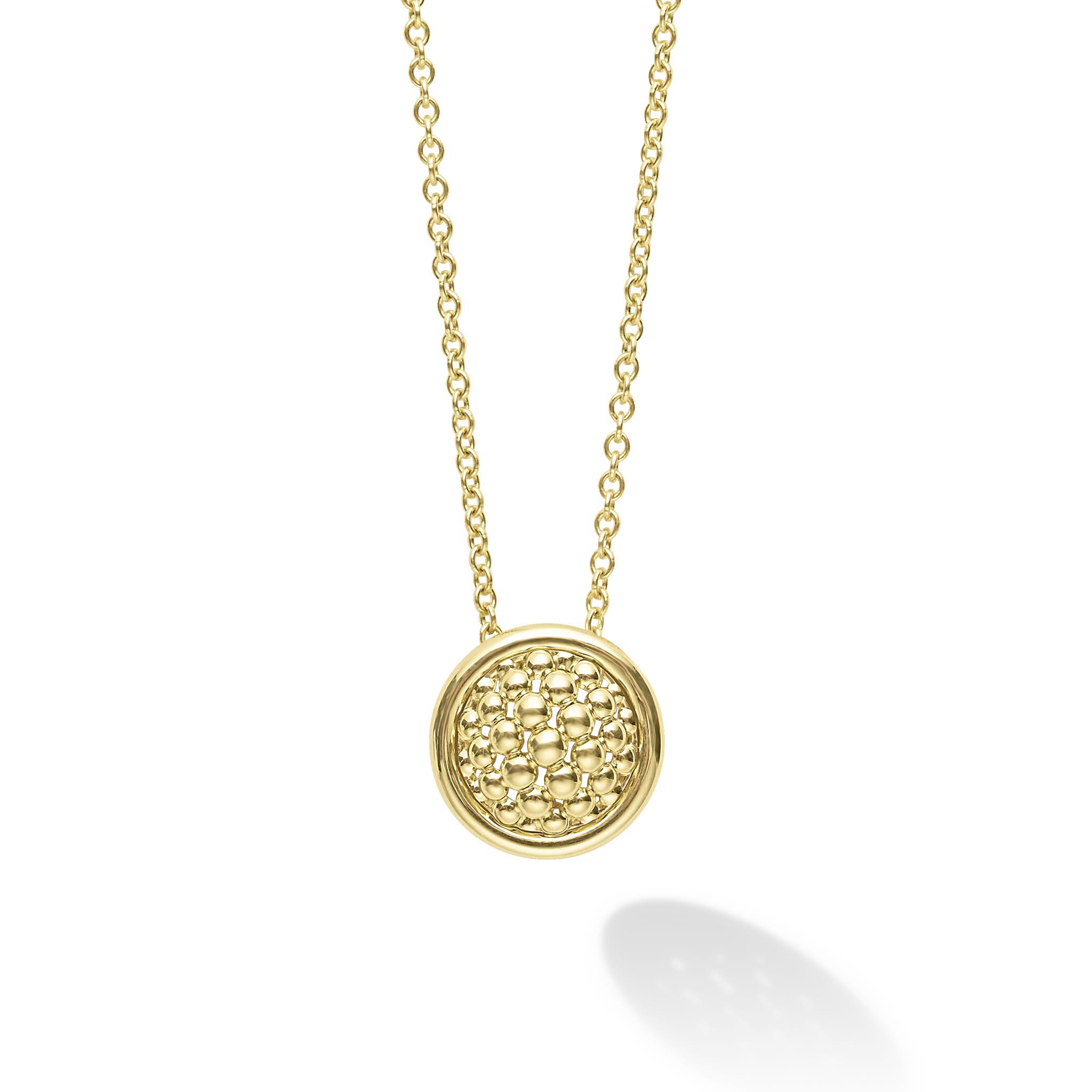 Meridian 18K Gold Circle Pendant Necklace - Great Gifts Club