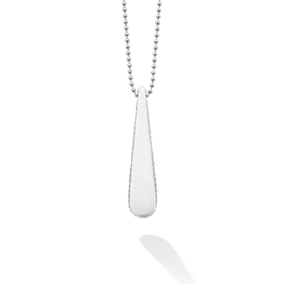 Signature Caviar Smooth Silver Drop Pendant Necklace – LAGOS