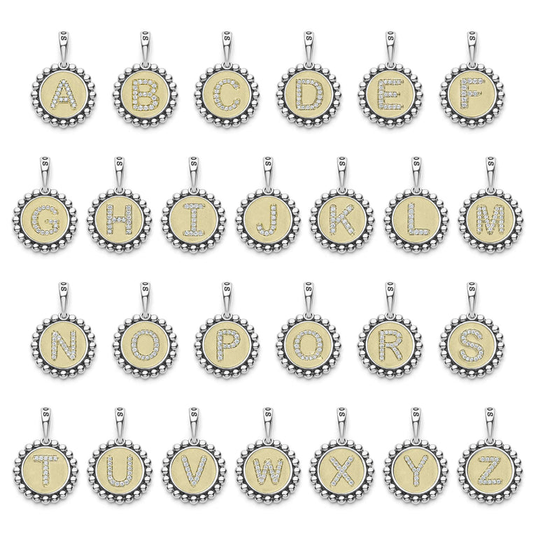 Diamond M Initial Charm | Signature Caviar | LAGOS Jewelry