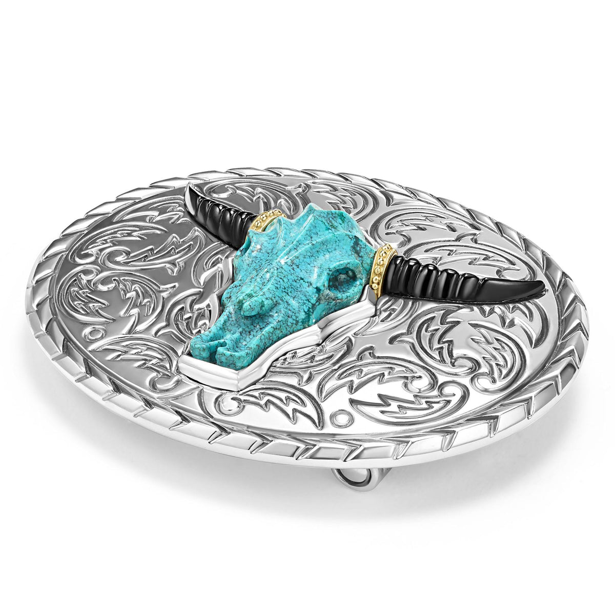 Turquoise Long Horn Belt Buckle | LAGOS Jewelry