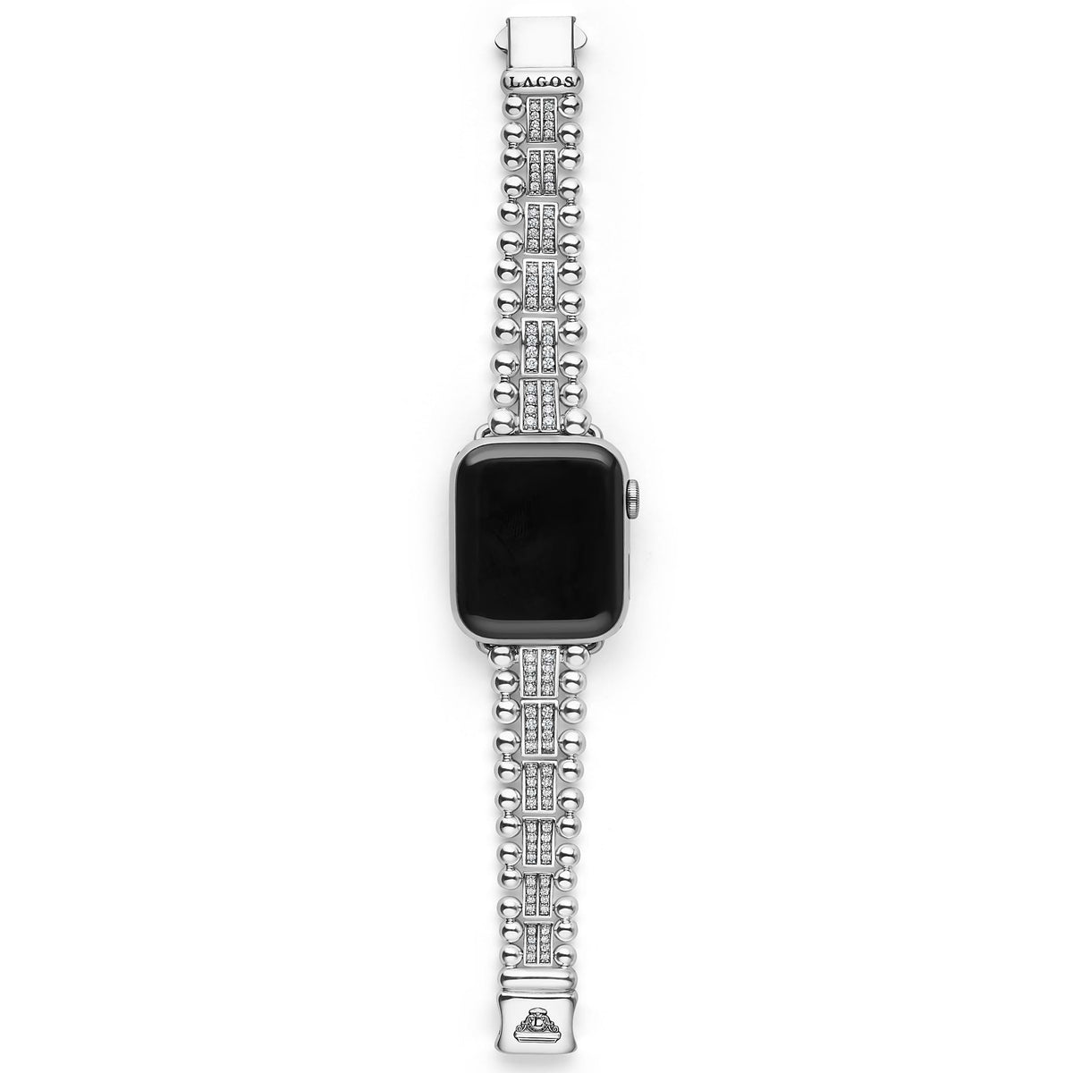 Sterling Silver Two-Row Diamond Watch Bracelet - 38-45mm | LAGOS Jewelry