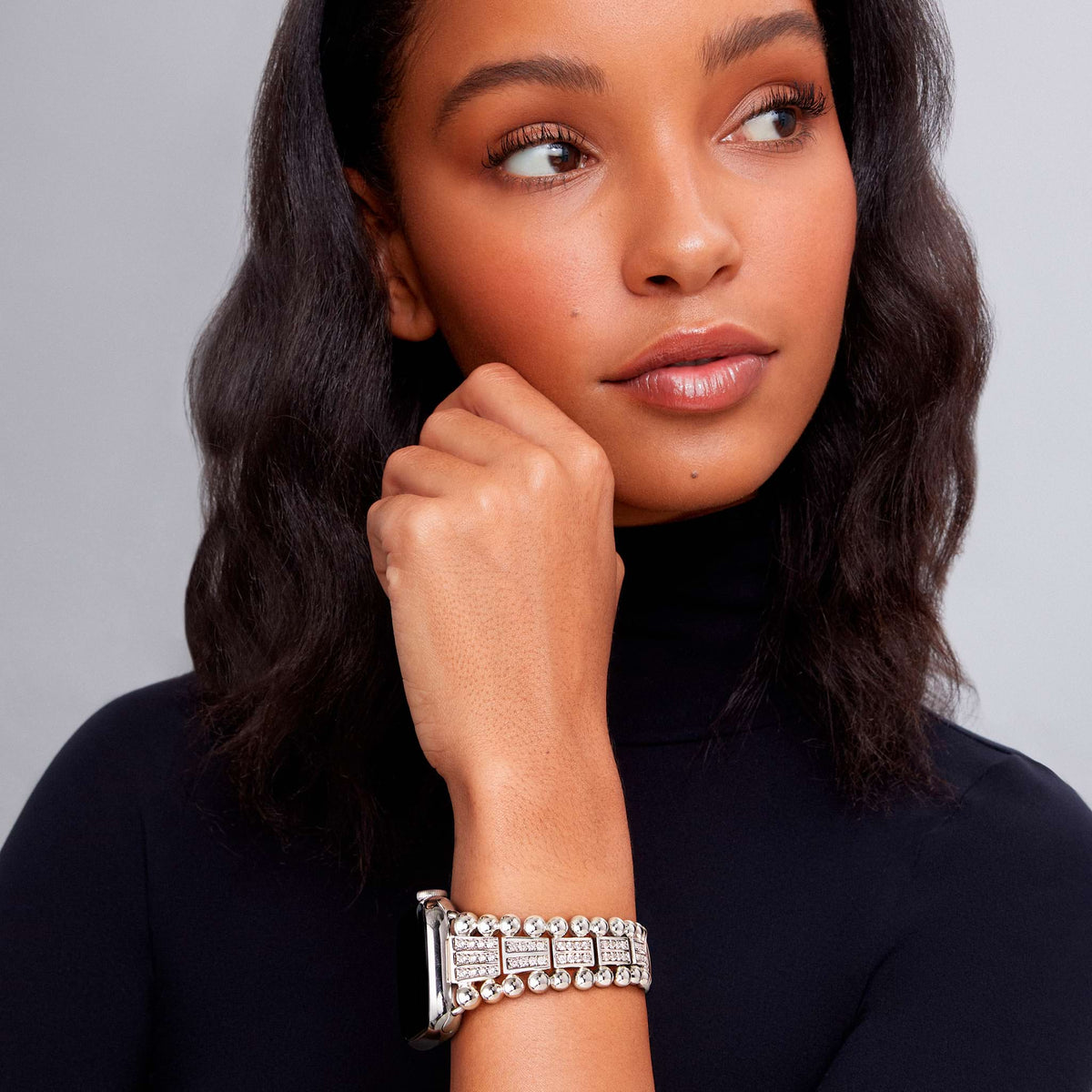 Sterling Silver Two-Row Diamond Watch Bracelet - 42-49mm | LAGOS Jewelry