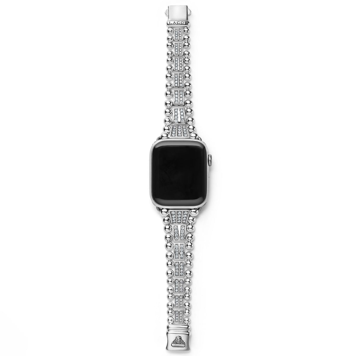 Sterling Silver Two-Row Diamond Watch Bracelet - 42-49mm | LAGOS Jewelry