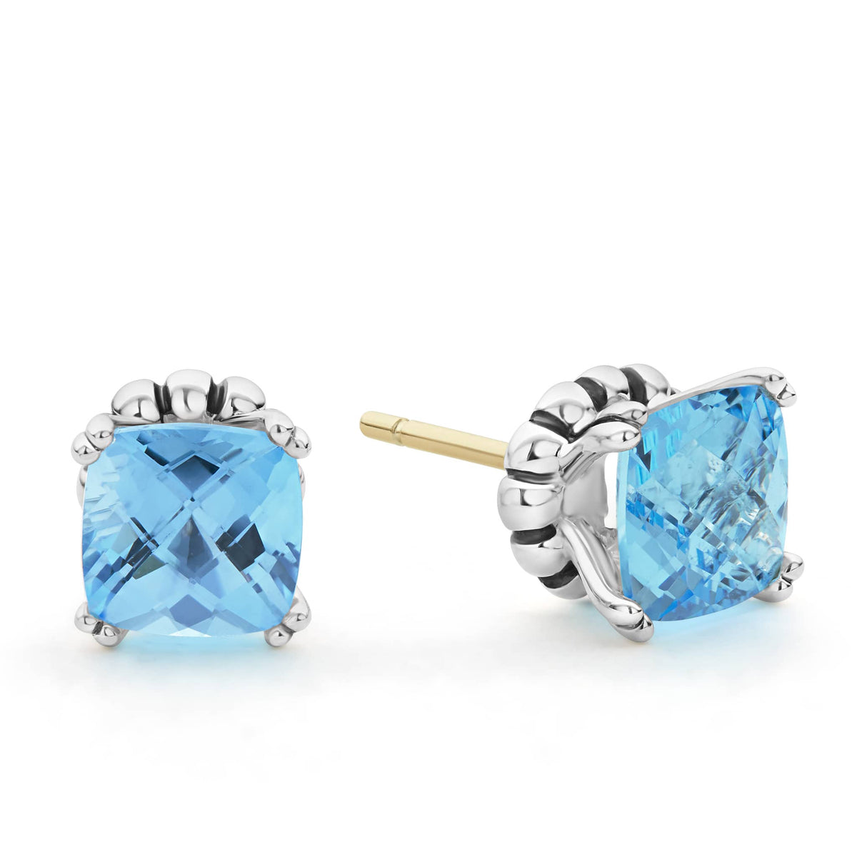 Swiss Blue Topaz Stud Earrings – Elegant Jewelry by LAGOS