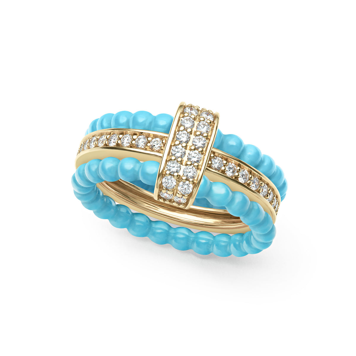 Diamond Stacking Ring Set | Caviar Gold | LAGOS Jewelry