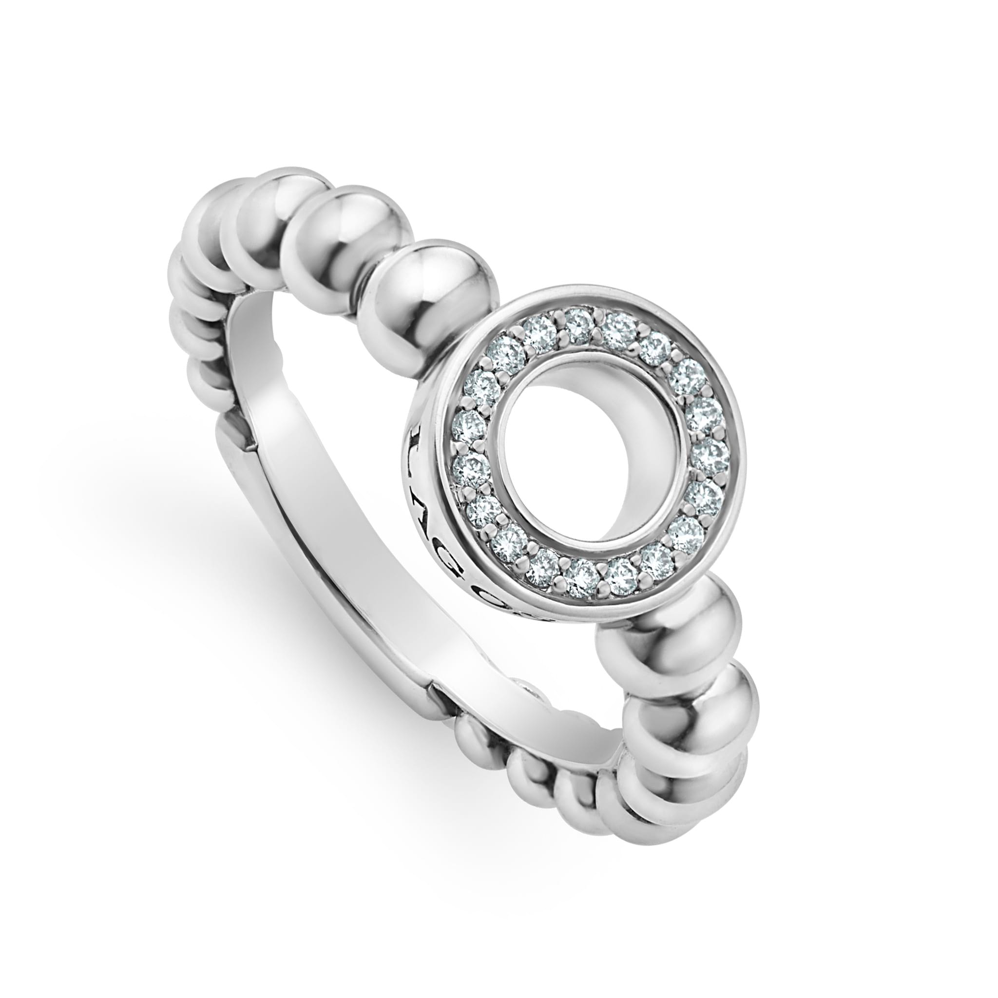 Caviar Spark Diamond Circle Ring – LAGOS