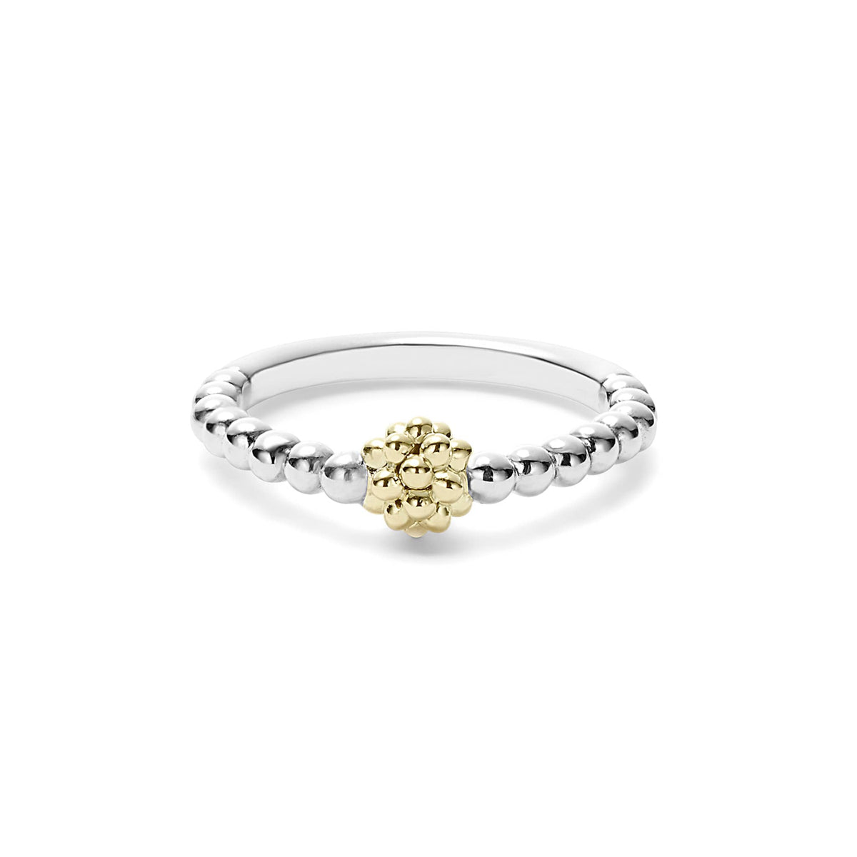 Two-Tone Caviar Cluster Stacking Ring – Perfect for Layering Styles – LAGOS