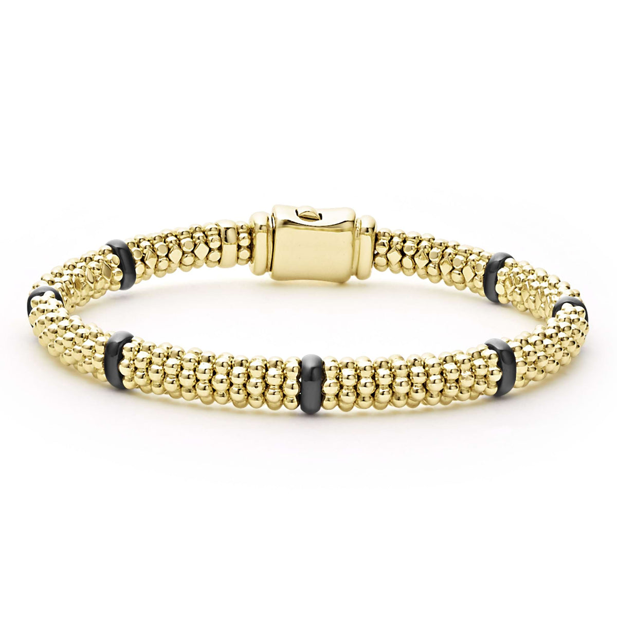 Black Ceramic and 18K Gold Caviar Bracelet | 6mm Luxury Jewelry – LAGOS