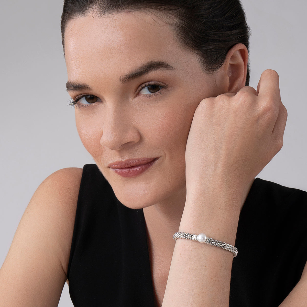 Silver X Pearl Caviar Bracelet | 6mm | LAGOS Jewelry