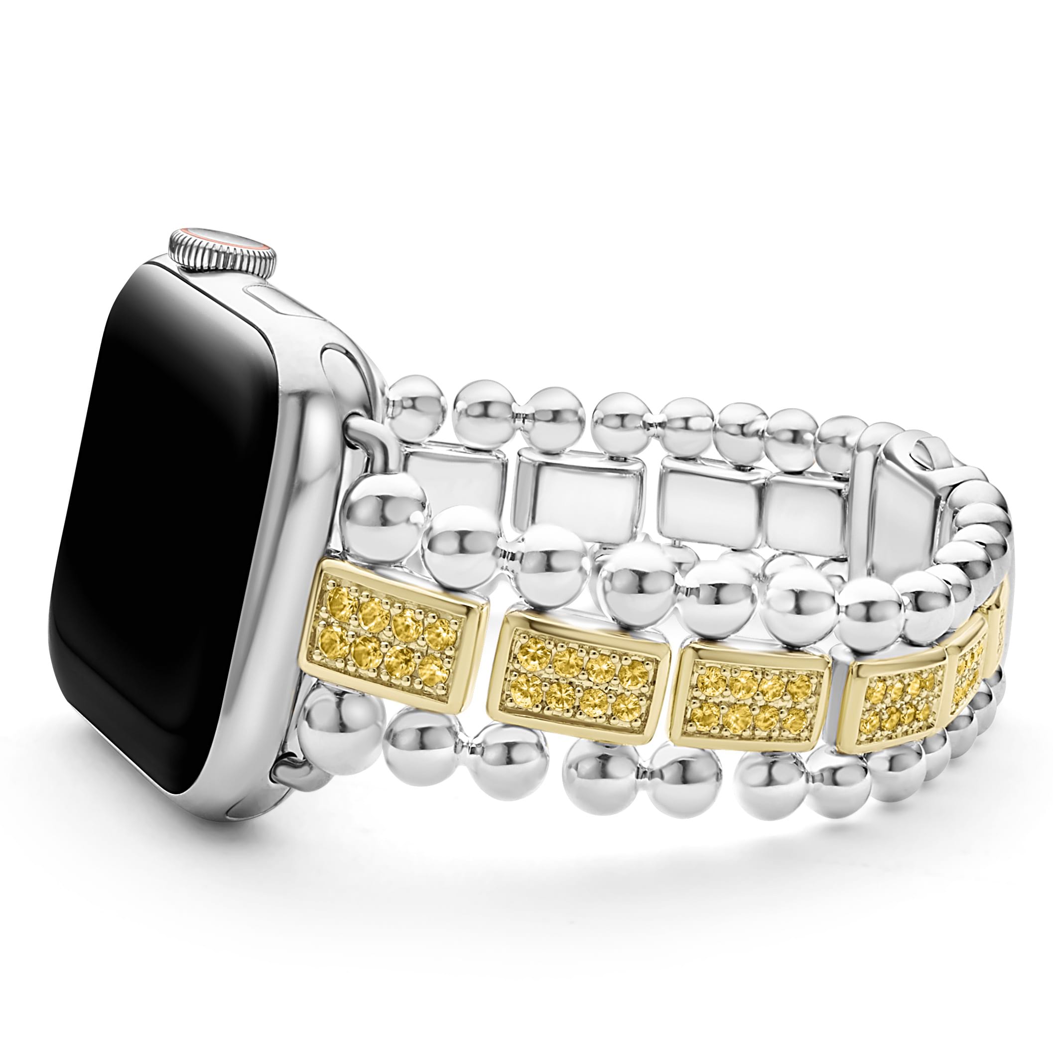 Smart Caviar 18K Gold and Sterling Silver Yellow Sapphire Watch Bracel ...